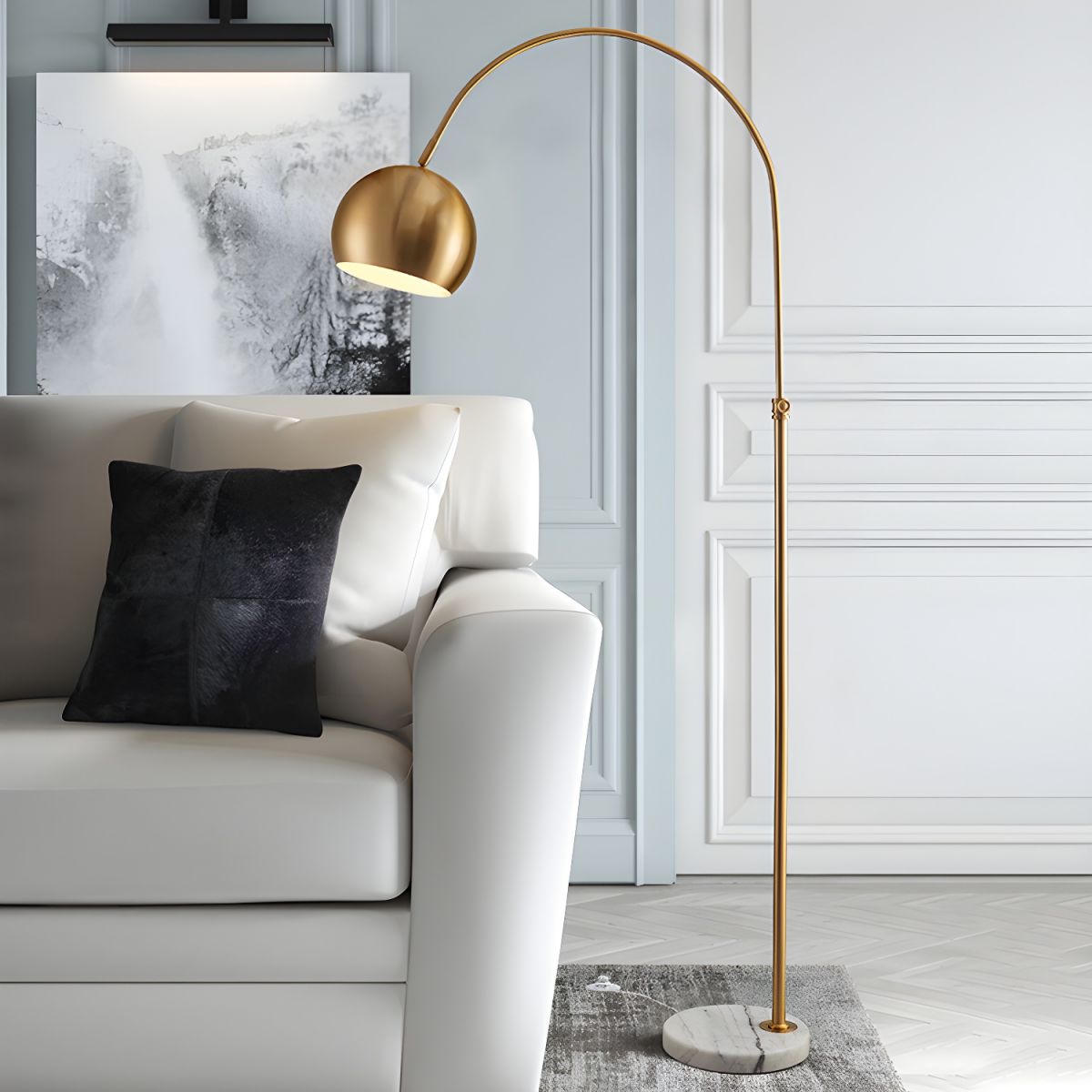 Metal Domed Floor Standing Lamp Post-Modern 1 Head Overarching Stand Up ...
