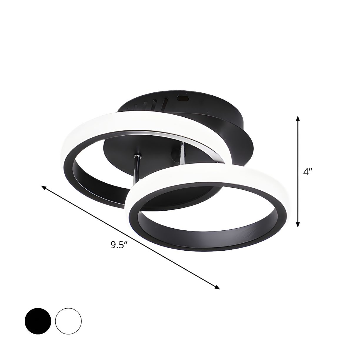 Round Small Ceiling Lamp Modern Metal White LED Semi Flush Mount ...
