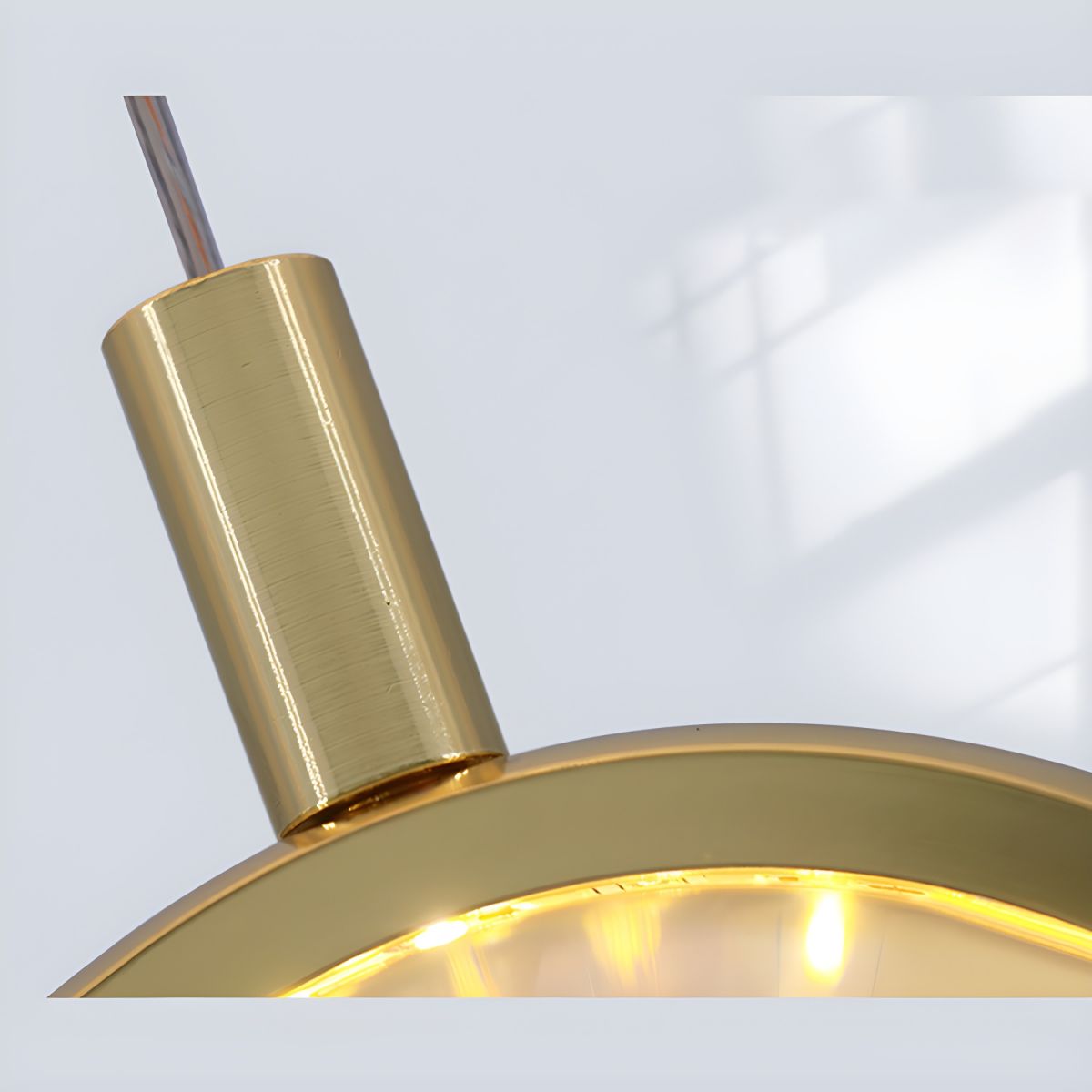 Gold Round LED Pendulum Light Novelty Simple Crystal Pendant Light for ...