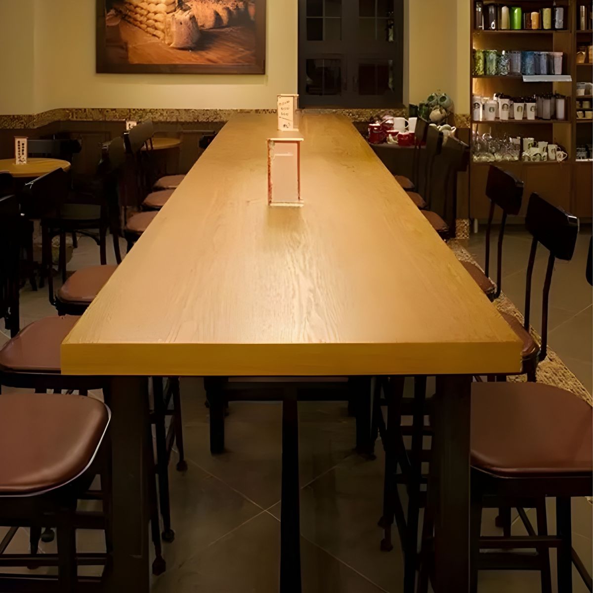 Brown Modern Style Bar Table in Solid Wood and Metal Bar Table, Only ...