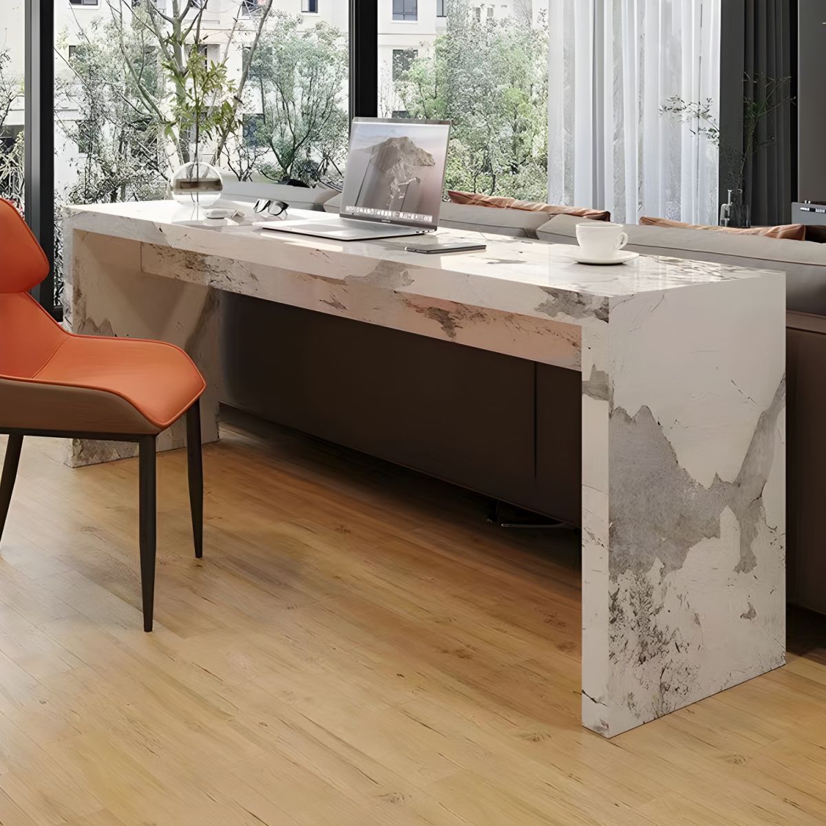 Marble Bistro Bar Height Cocktail Table with Two Legs Bistro Table ...