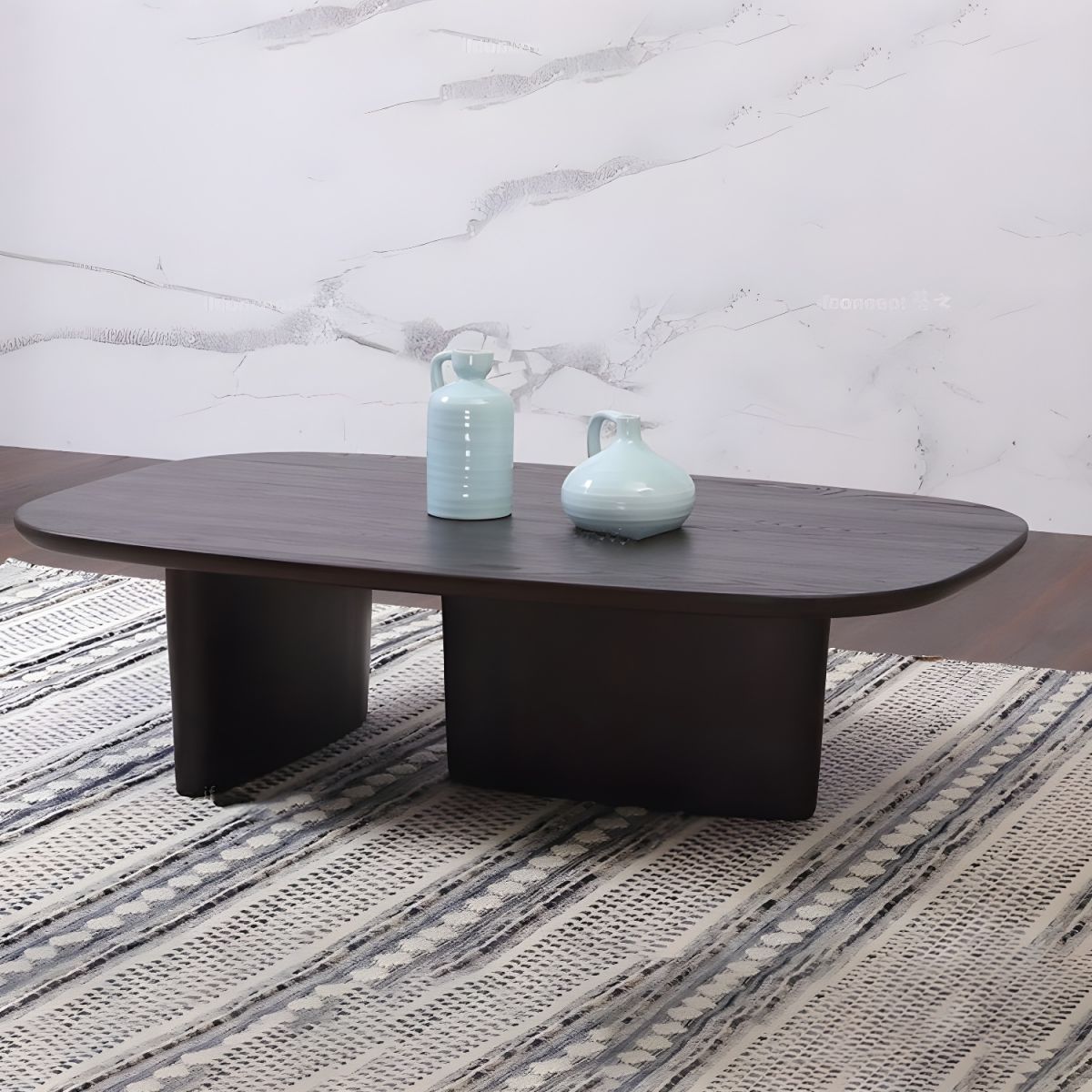 Scandinavian 1 Single Coffee Table Solid Wood Rectangular Cocktail ...