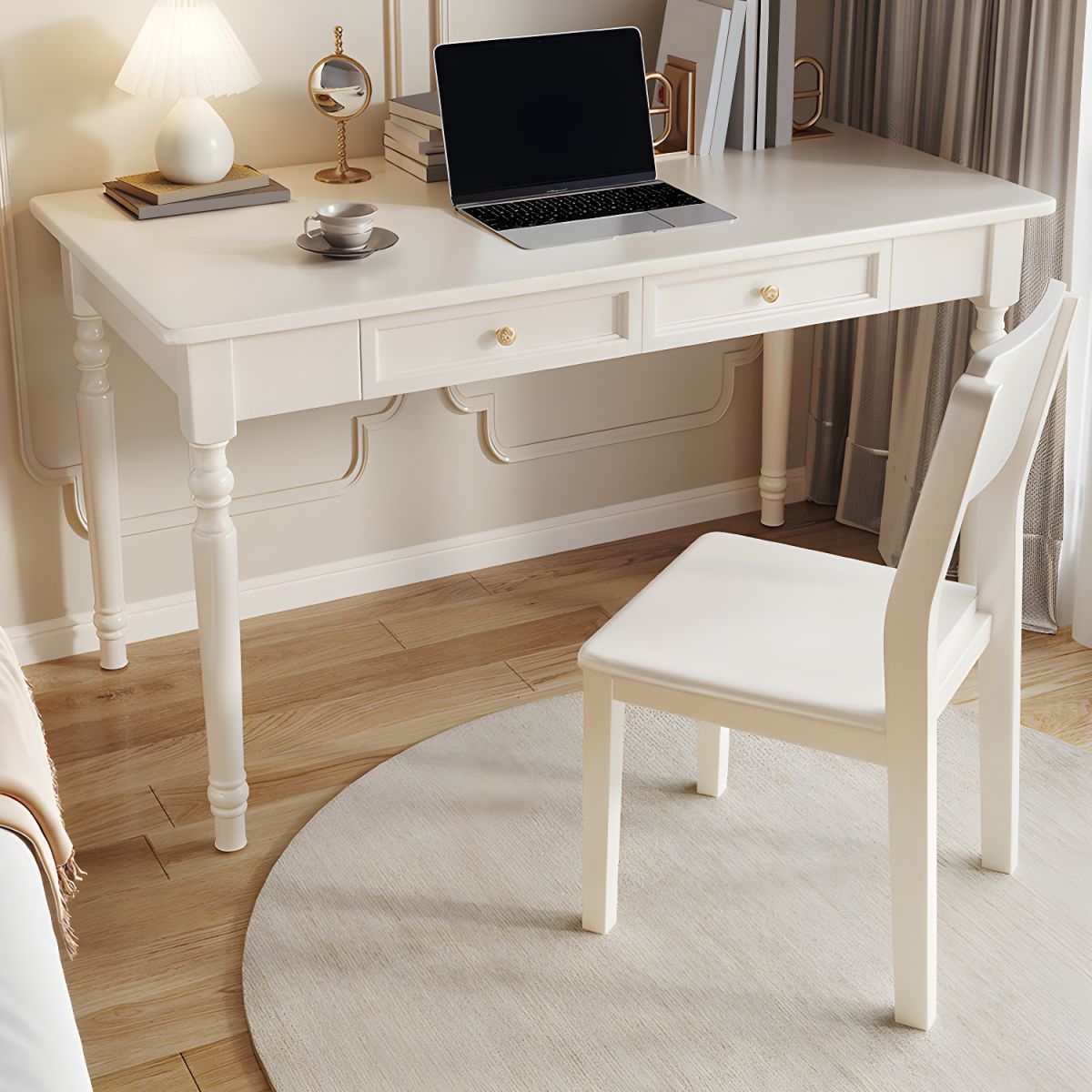 Nordic Solid Wood Desk with Chair Study Desk Home Desk with Drawer ...