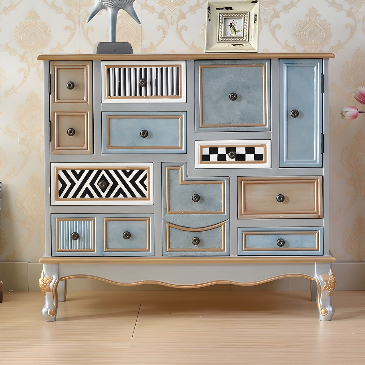 French Country Storage Chest Dresser with Soft-Close Drawers for Home ...