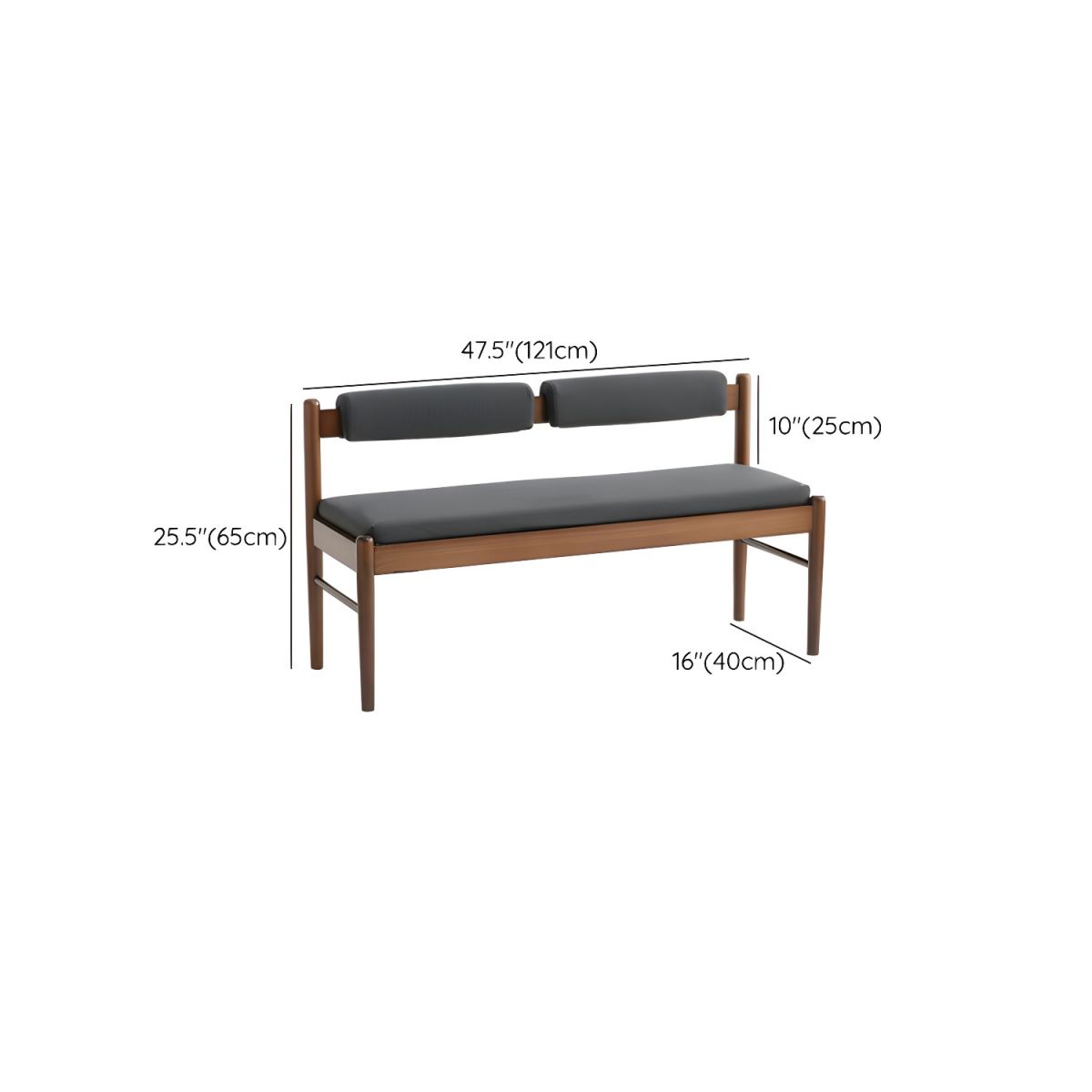 Contemporary Solid Color Rectangle Solid Wood Seating Bench with Legs ...