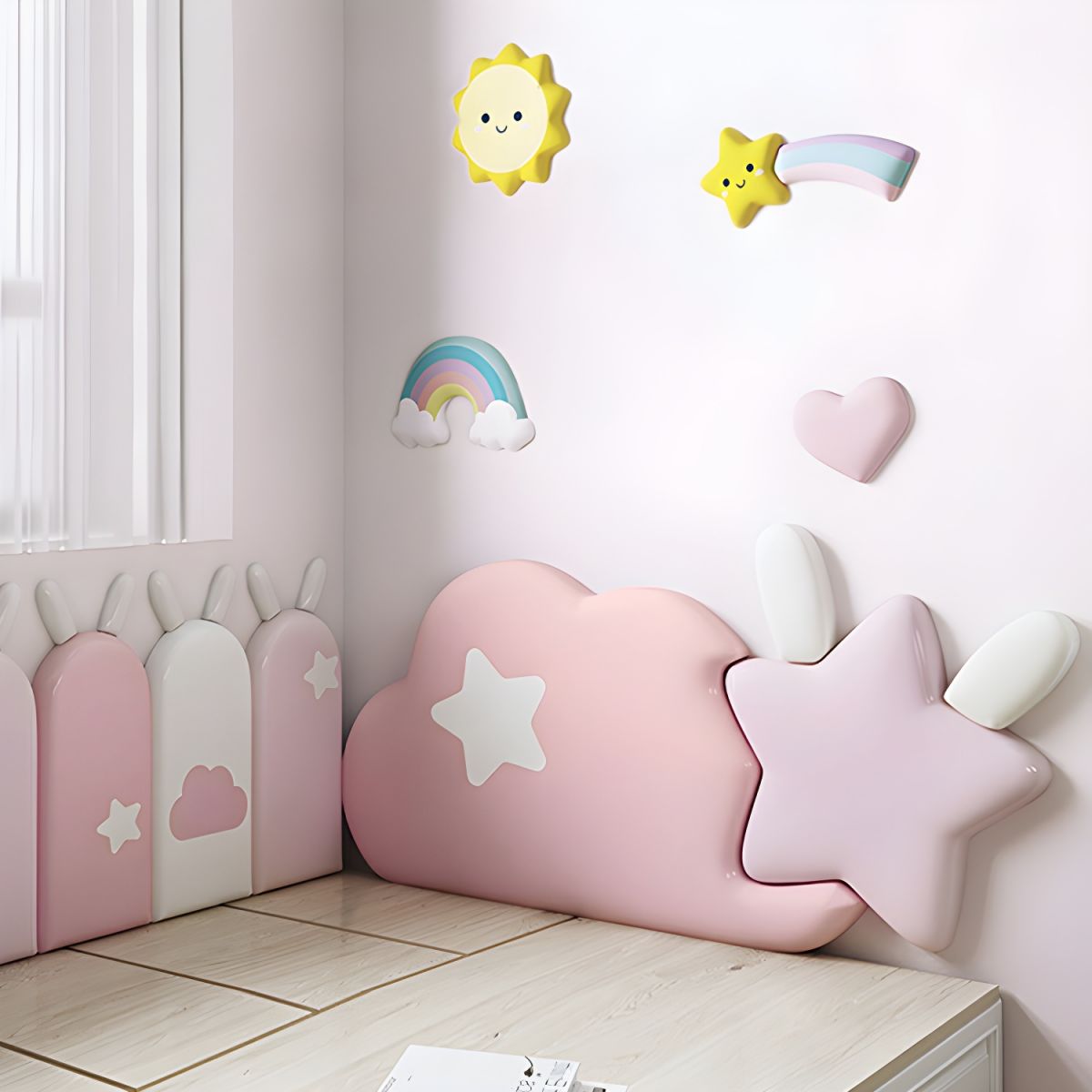 Modern Arched Freestanding Kids Headboard Cartoon Theme Princess ...