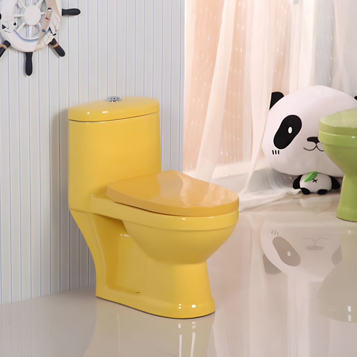 Round Standard Height Ceramic One-Piece Toilet with Included Seat and ...