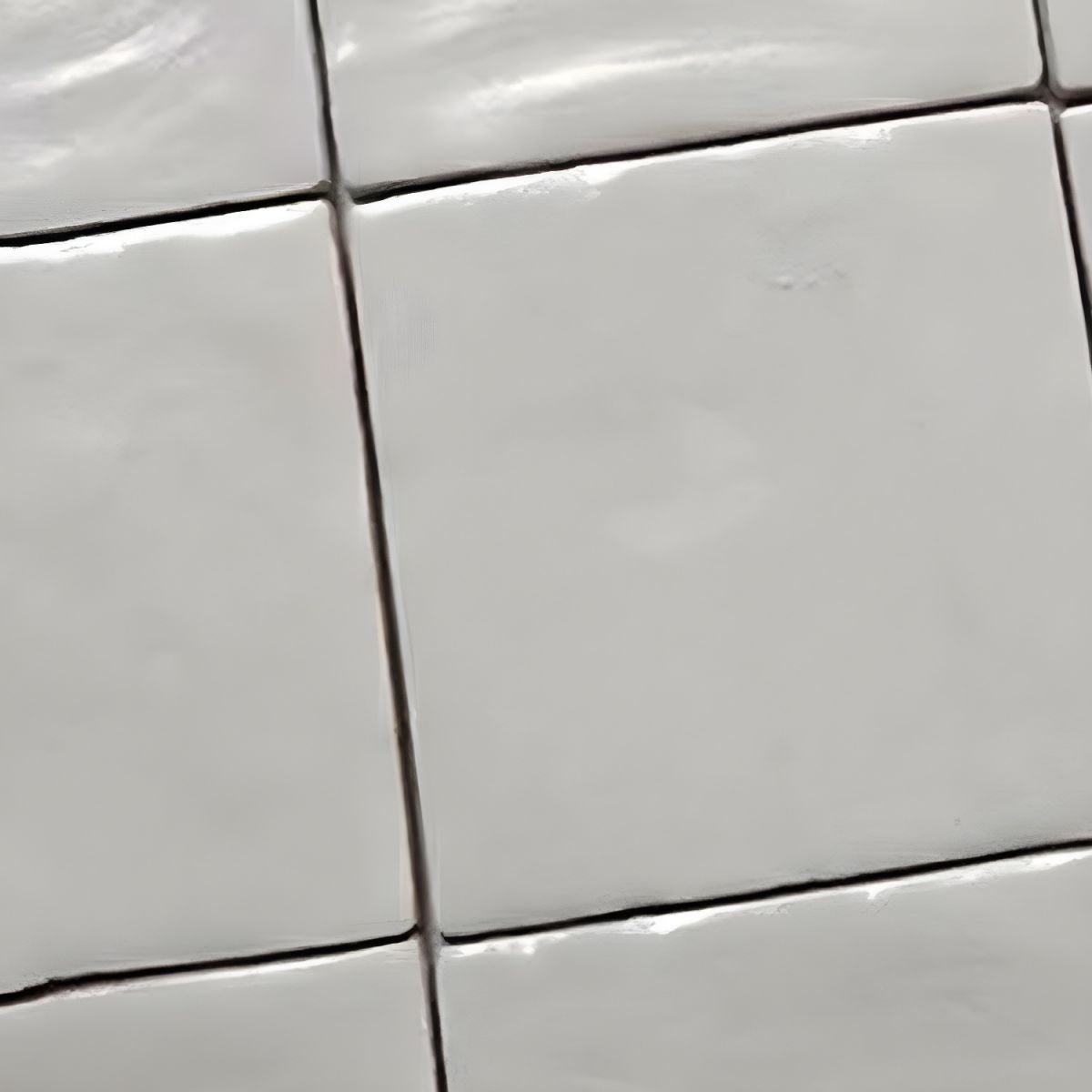 4" x 4" White Square Ceramic Field Tile with Grid Mosaic Pattern ...