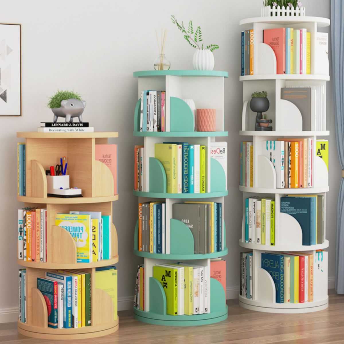 Modern Scandinavian Wood Bookcase with 5 Shelves & Closed Back Design ...