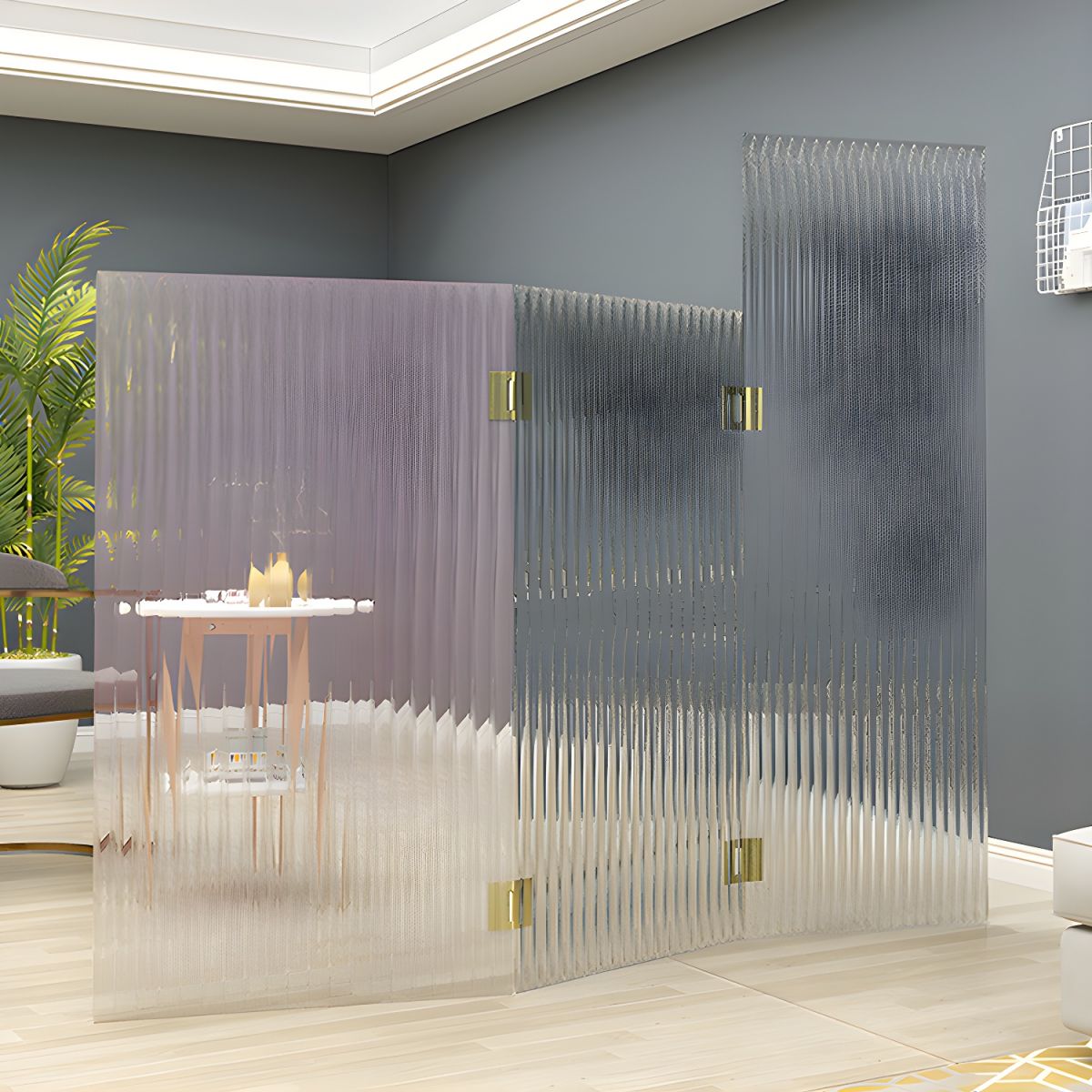 Translucent Glass Folding Room Divider - Modern Elegance for Your Home ...