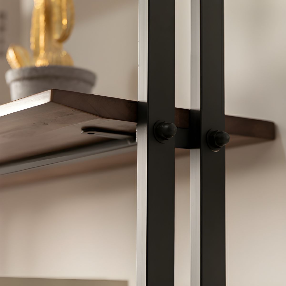 Tall Modern Brown Bookcase with Shelving and Open Back Design - 79"L x ...