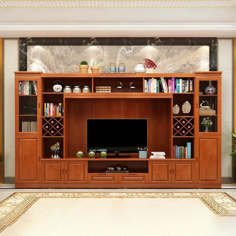 Entertainment Center with Hutch & Bridge, Entertainment Center with ...