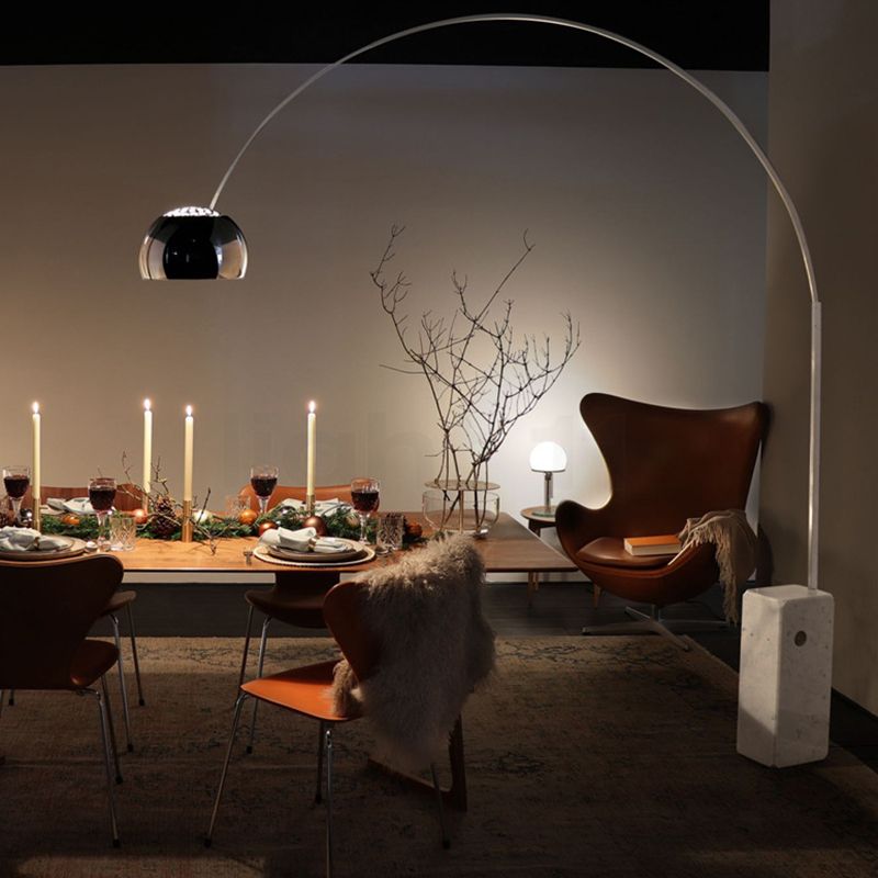 Minimalist Adaptable Height Ferruginous Arc Floor Lamp Adapted for LED ...