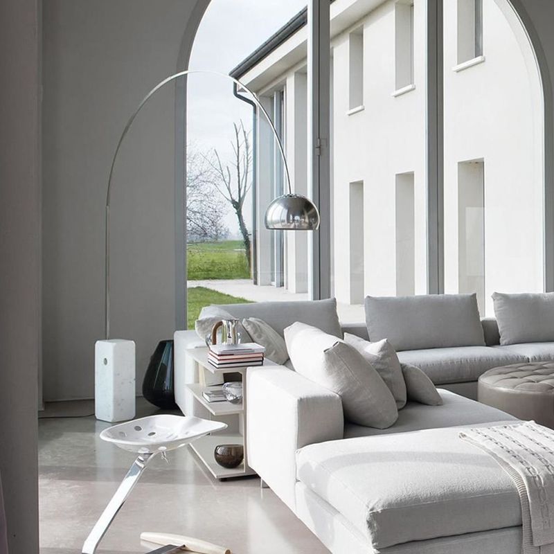 Minimalist Adaptable Height Ferruginous Arc Floor Lamp Adapted for LED ...