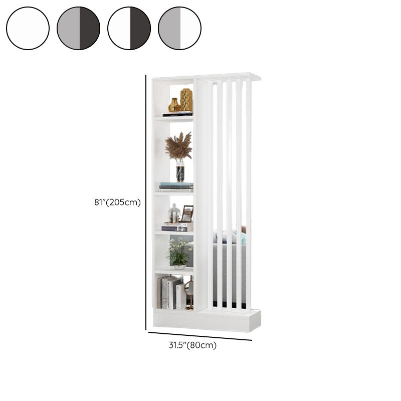 Detached Reclaimed Wood Transparent Room Divider Track with Shelf and 1 ...