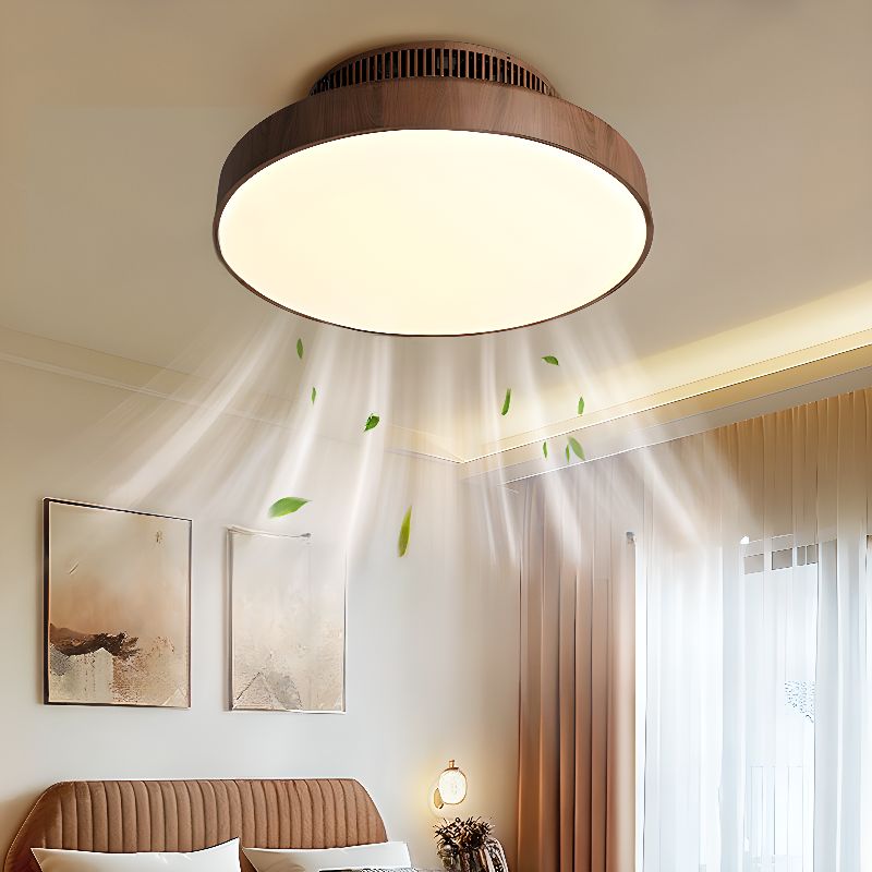 Modern Simple Style White Metal Bladeless Ceiling Fan with Integrated ...