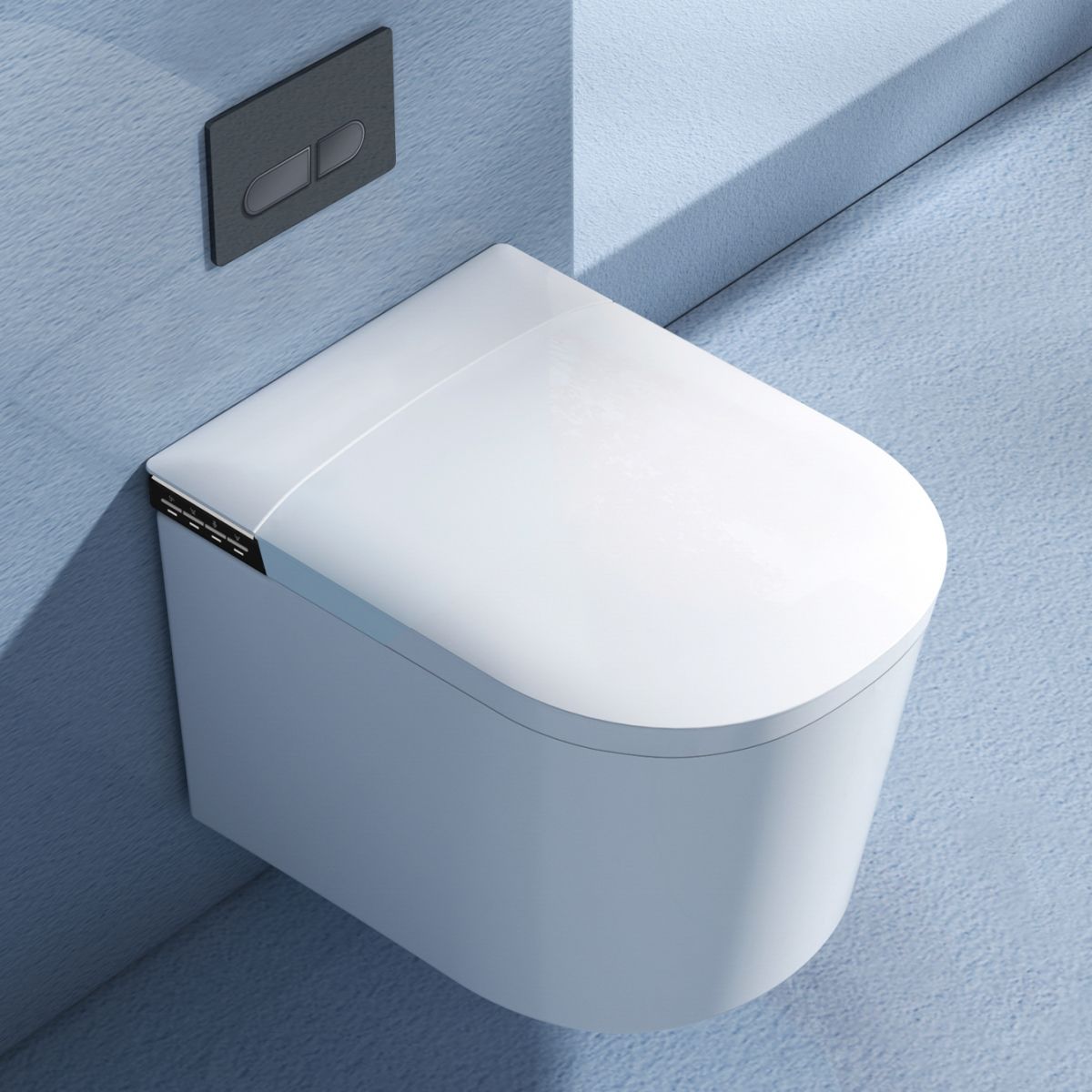 Chalk Elongated Polymer Compound Siphon Jet Wall Mounted Concealed Tank ...