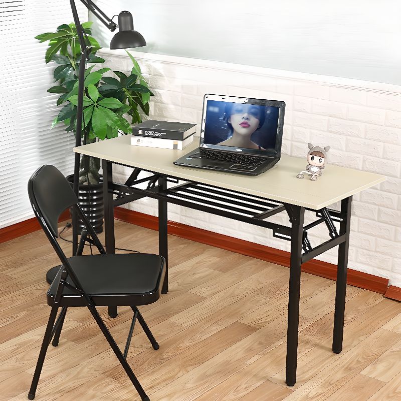 Simple Rectangular Cream Wooden Tabletop Table, Foldable and Extendable ...