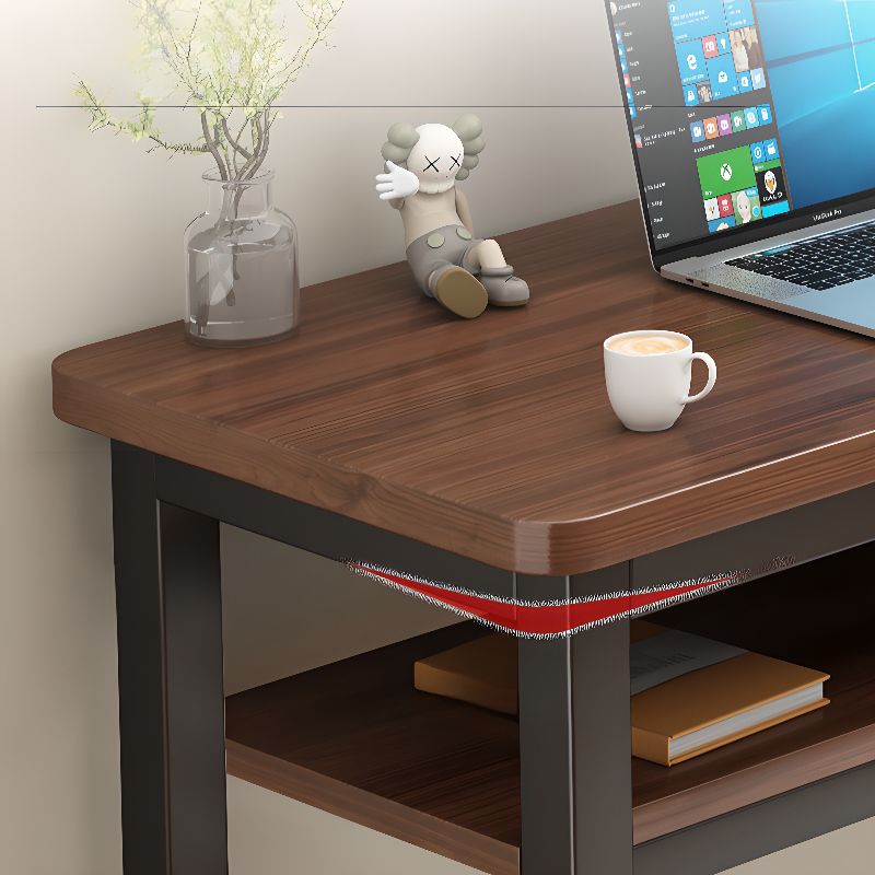 Casual Sepia Composite Wood Rectangular Computer Work Desk with ...