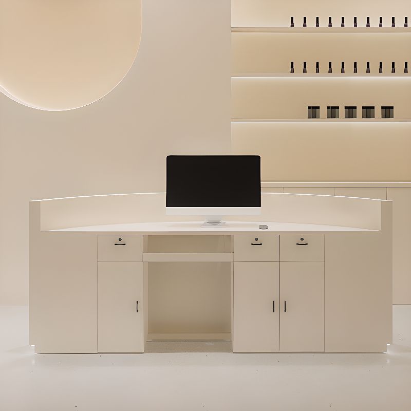 Abrasion Resistance Manufactured Wood Top Reception Desk with Keyboard ...