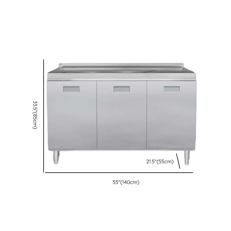 Casual Chrome Sideboard with Stainless Steel Countertop Buffets ...