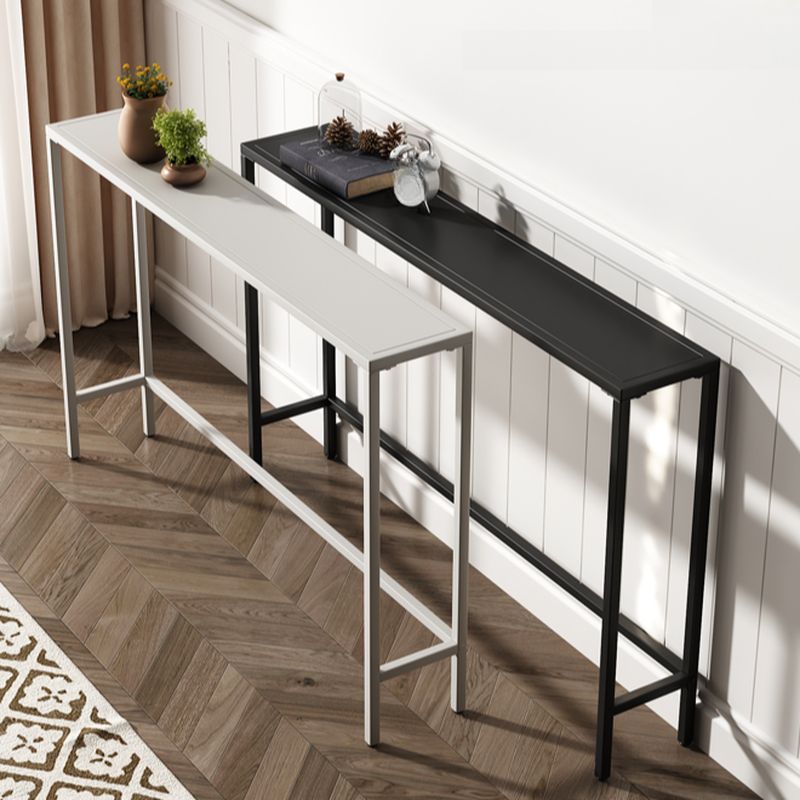 Alloy Console Stand with Bridge Base and 2 Shelves, Black, 39.4"L x 7.9 ...