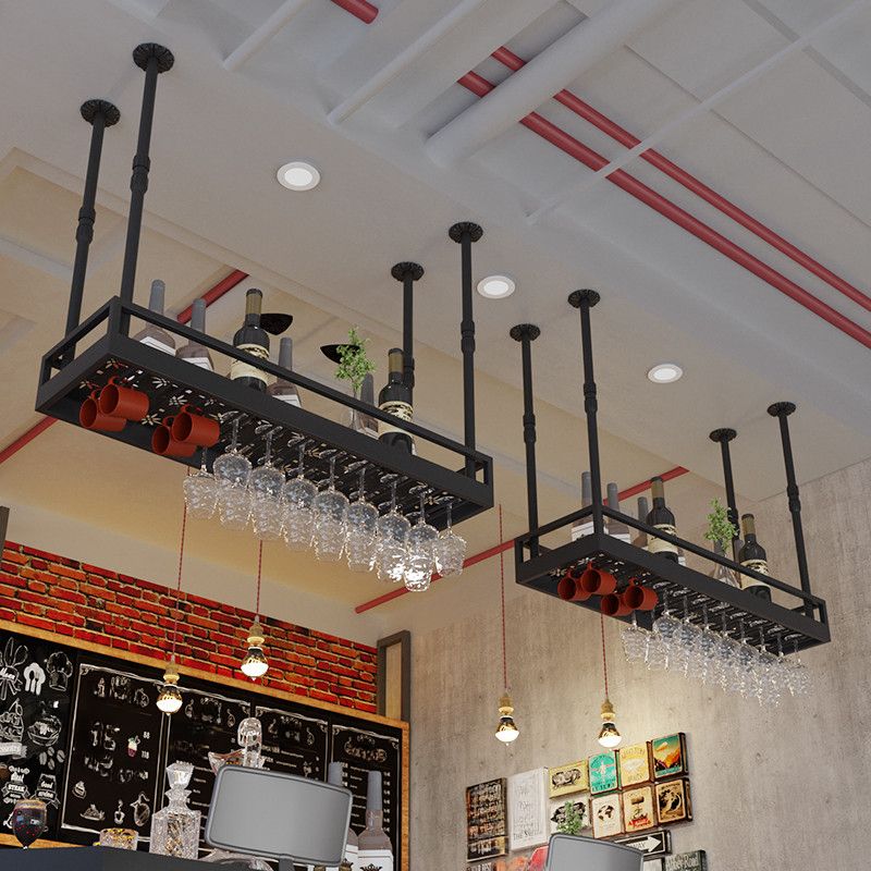 Efficient Suspended Lavish Style Wine Rack and Glass Holder with Bar ...