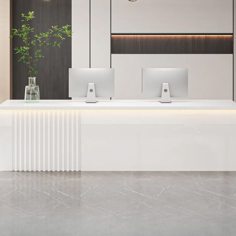 Reception Desk Rectangular with Keyboard Tray Cable Management Filing ...