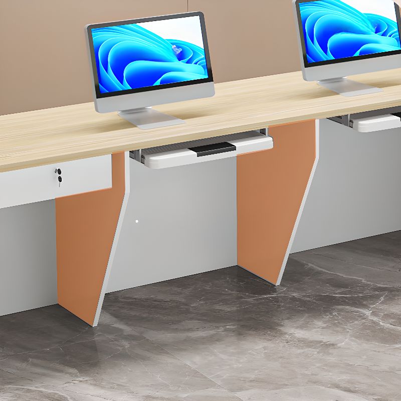 Corner Desk with Desk Return, Wood Color Top, 1 Cabinet, Filing Cabinet ...