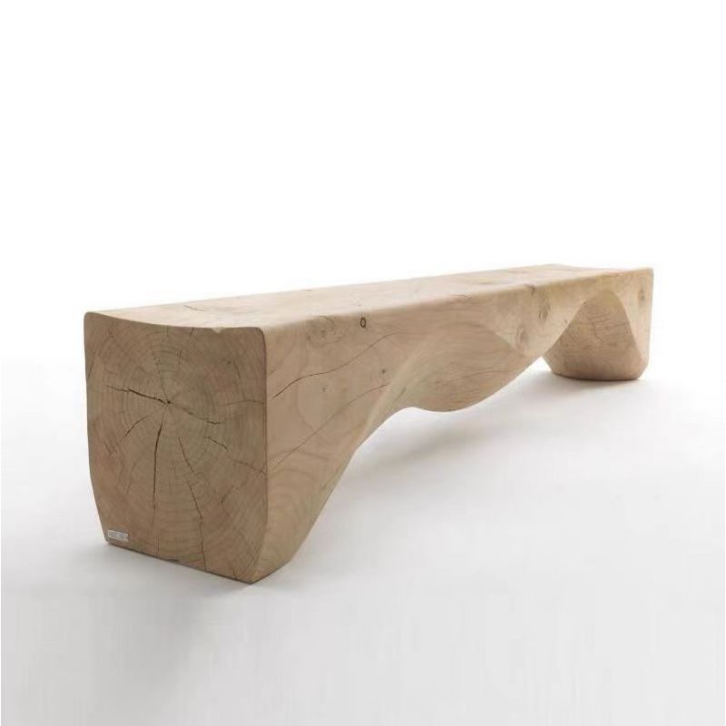 Natural Finish Minimalist Lumber Solid Color Sitting Bench, M, 59"L x ...