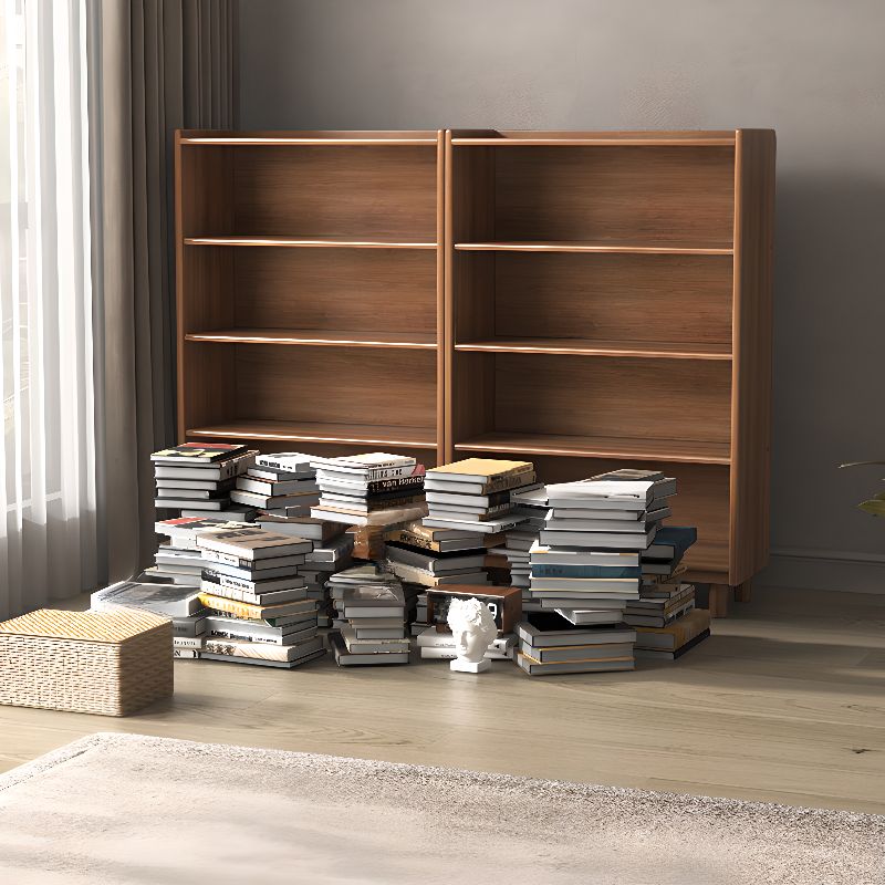 Cocoa Vertical Natural Wood Book Rack with 2 Shelves and Open Back, 23.5"L x 11.8"W x 36.6"H ...