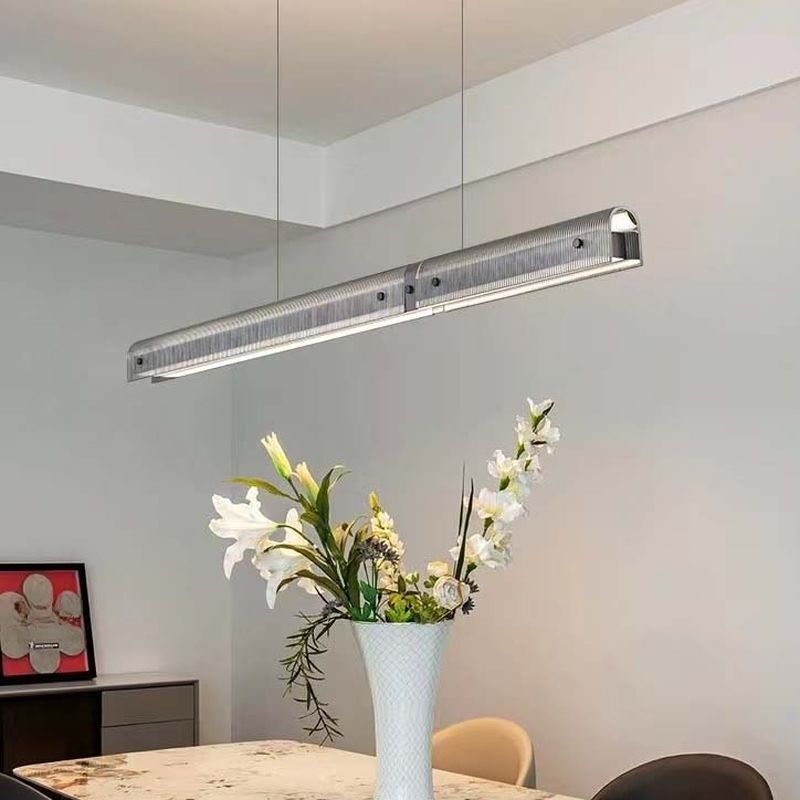 Chalk PMMA Shade LED Light Pendant Kitchen Island, Rectilinear Shape ...