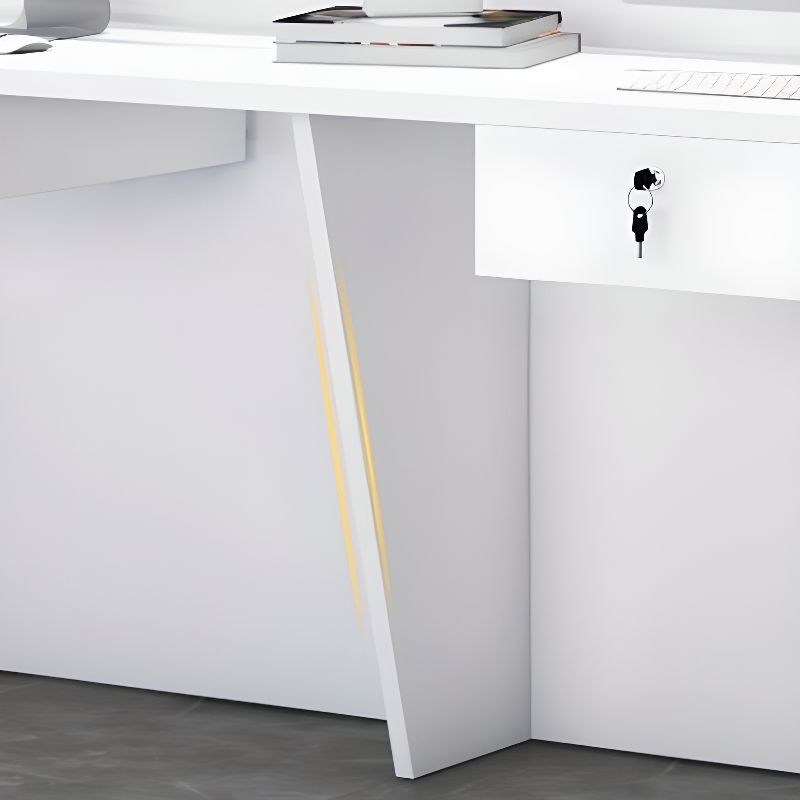 Reception Desk Rectangle with 1 Cabinet Hutch Keyboard Tray Cable ...