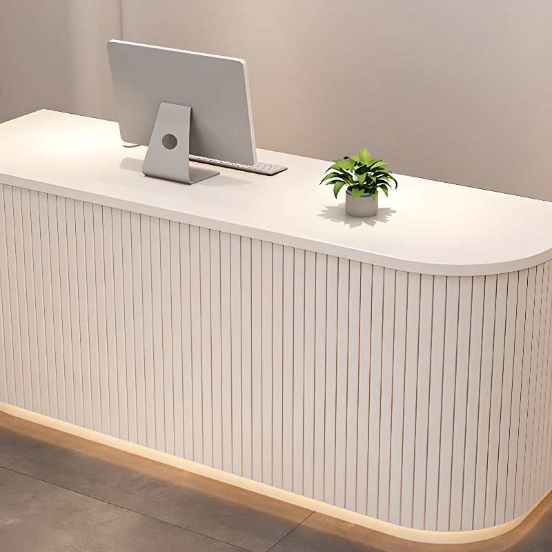 Rectangle Reception Desk with Filing Cabinet, Closet, and Manufactured ...