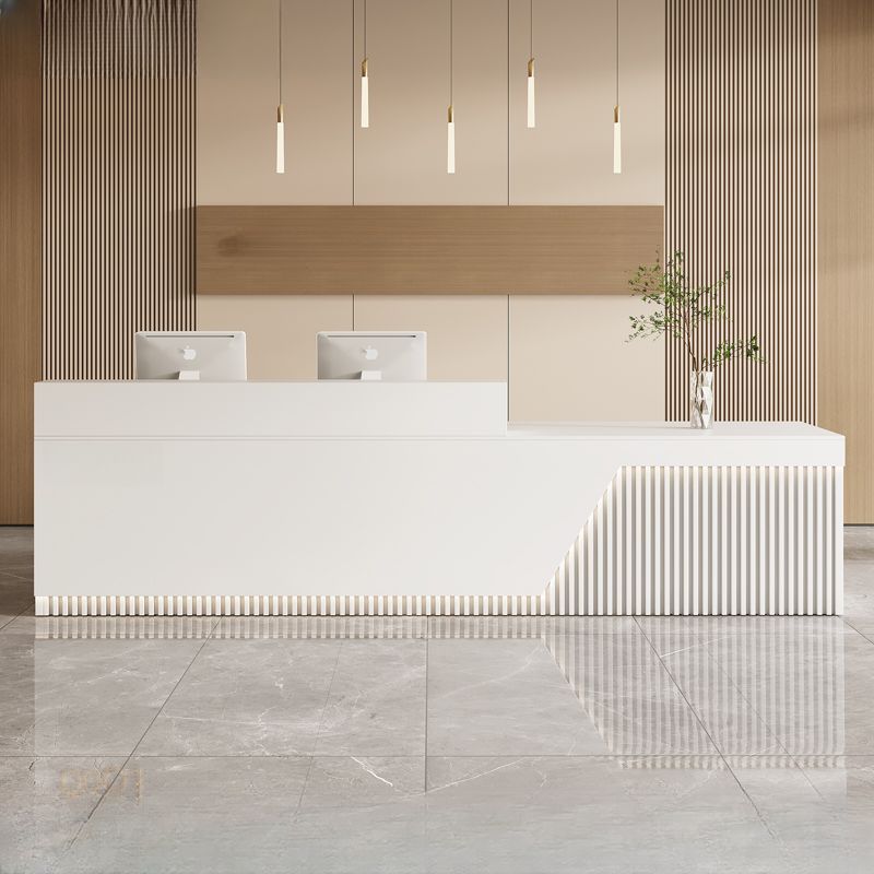 Reception Desk Rectangular with Hutch 2 Drawers Filing Cabinet Cabinet ...