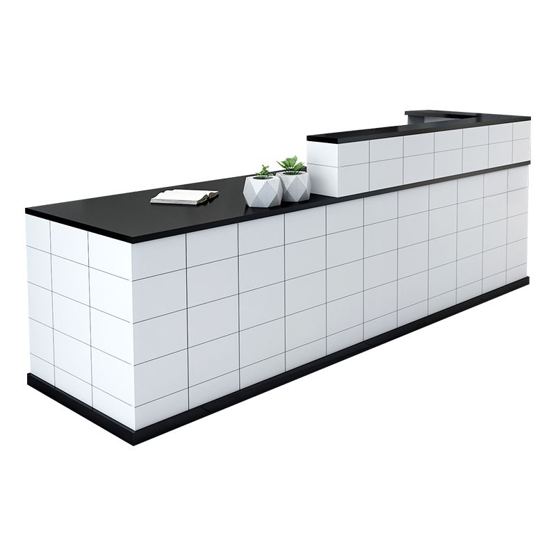 Rectangle Reception Desk with Hutch, Keyboard Tray, and Manufactured ...