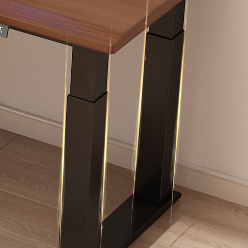 2 Legs Midnight Black Composite Wood Computer Stand with Adaptable ...