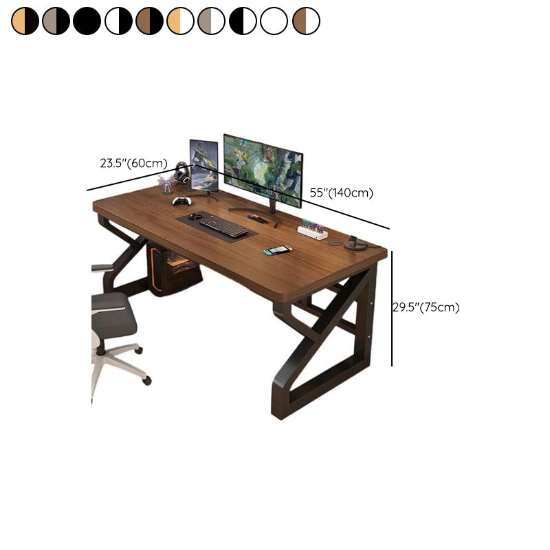 Contemporary Rectangle Lumber Office Computer Desk with Integrated ...