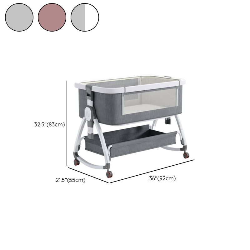 Rectangular Folding Bassinet with 2 Conversions, Drop-down Side Panel ...
