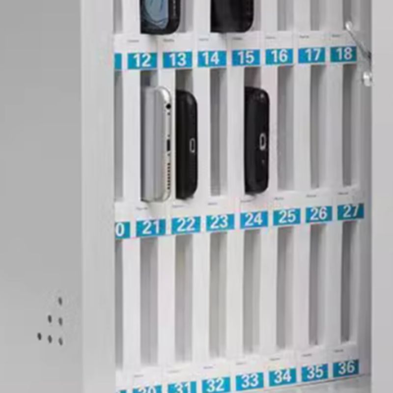 White Stainless Steel Simple Cell Phone Lockers with Clear Doors ...