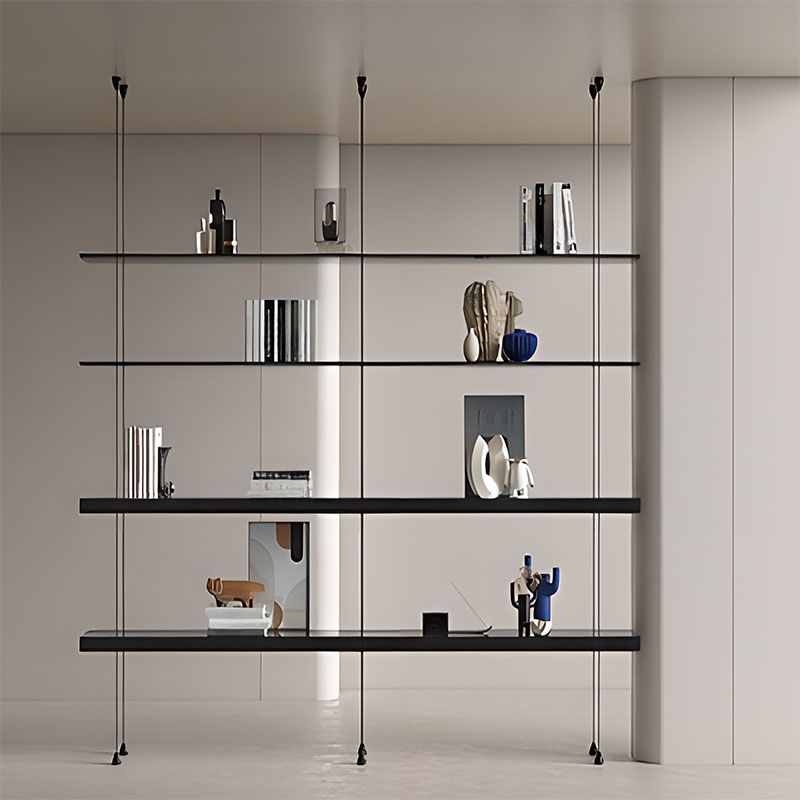 Simple Style Solid Shelves Storage Rack and Shelf in Midnight Black ...