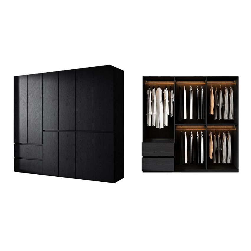 Charcoal Casual Particle Board Wood Wardrobe Closet with Soft Close ...
