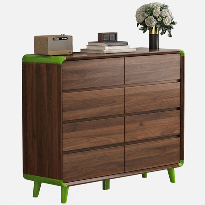 Pecan Modern Simple Style Wood Bachelor Chest in Horizontal Orientation ...