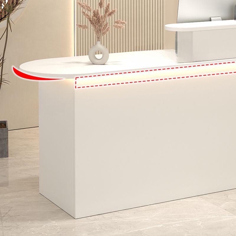 Rectangle Reception Desk with Stone Top, Locker, Keyboard Tray, and ...