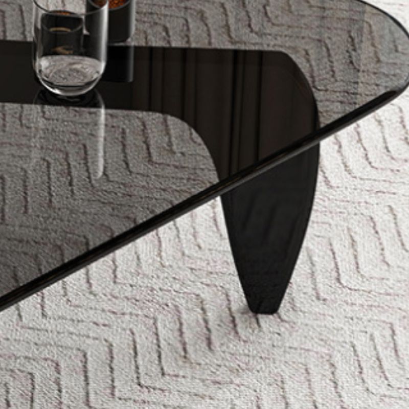 Modern Triangular Hardened Glass Top Coffee Table with Two-sided ...