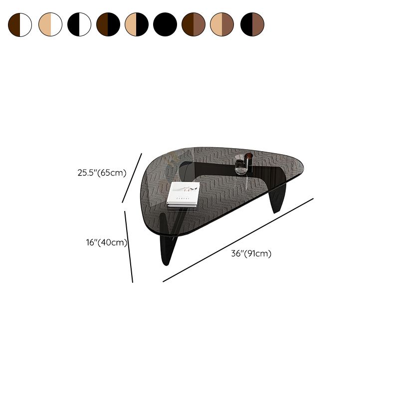 Modern Triangular Hardened Glass Top Coffee Table with Two-sided ...