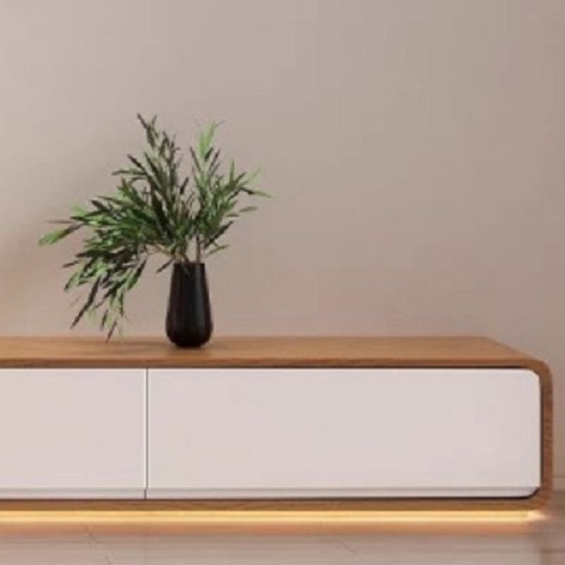 Multicolor Art Deco Lumber TV Stand with Light and 3 Drawers, 79"L x 16 ...