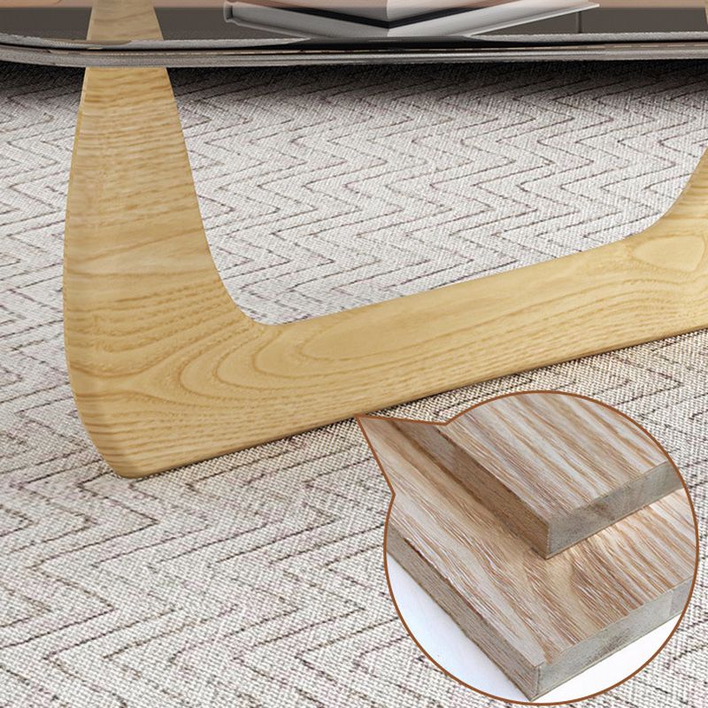 Modern Triangular Hardened Glass Top Coffee Table with Two-sided ...