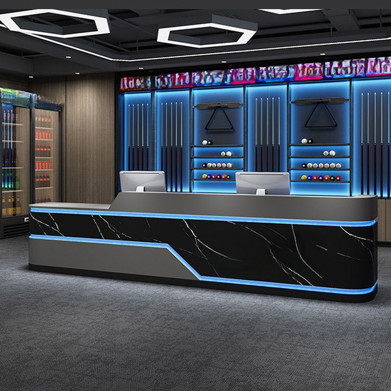 Cream Colored Rectangular Reception Desk with Hutch, Filing Cabinet ...