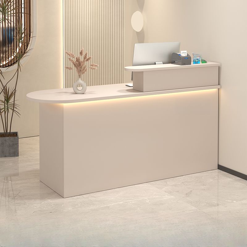 Rectangle Reception Desk with Stone Top, Locker, Keyboard Tray, and ...